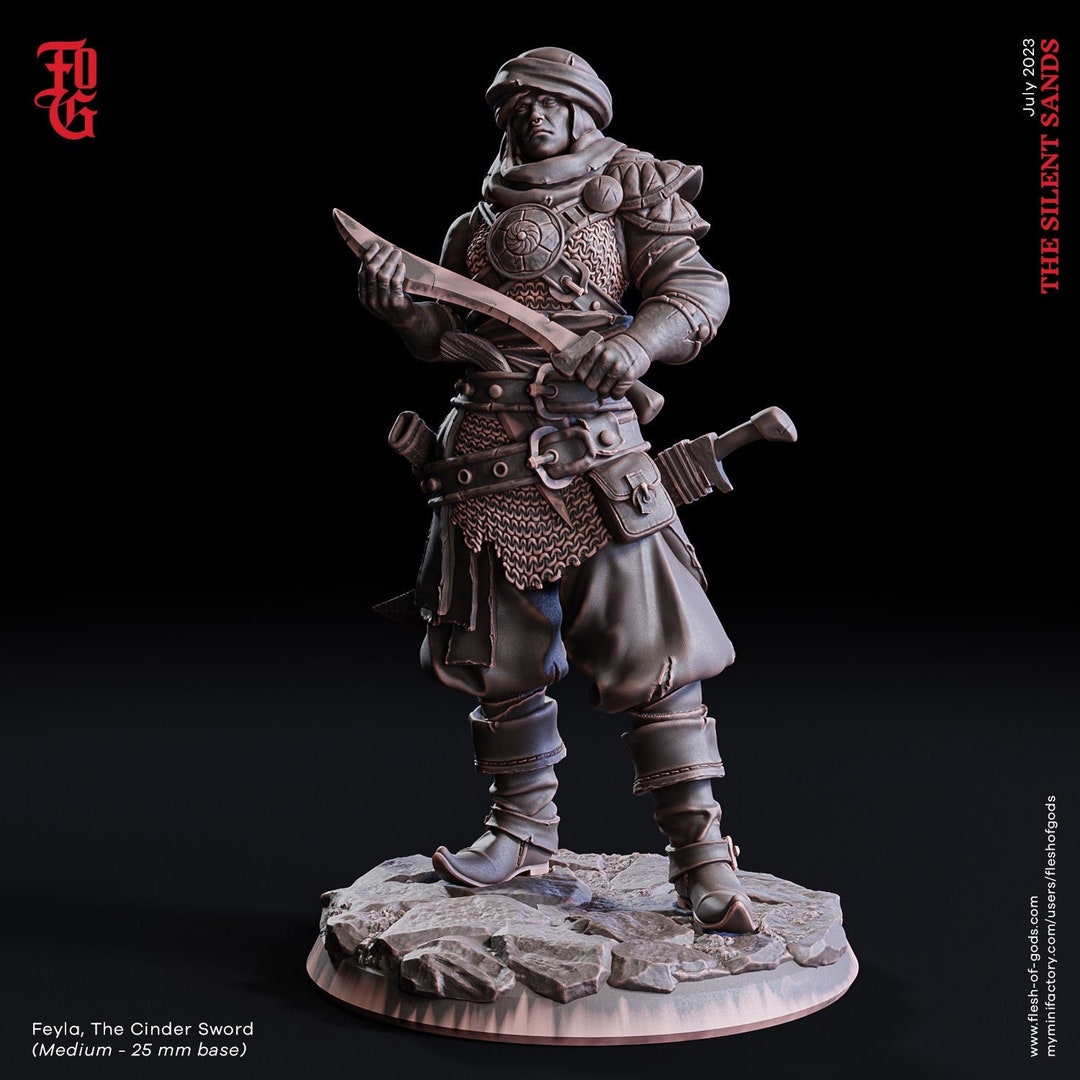 Cinder Sword Miniature Egyptian Rogue Dnd Sandborn Desert | 32mm Scale ...