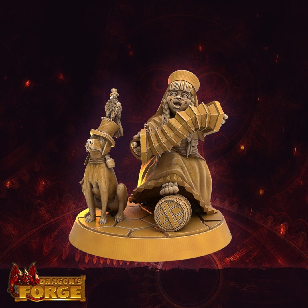 Female Halfling Bard Miniature With Dog 9 Poses 32mm Scale Tabletop ...