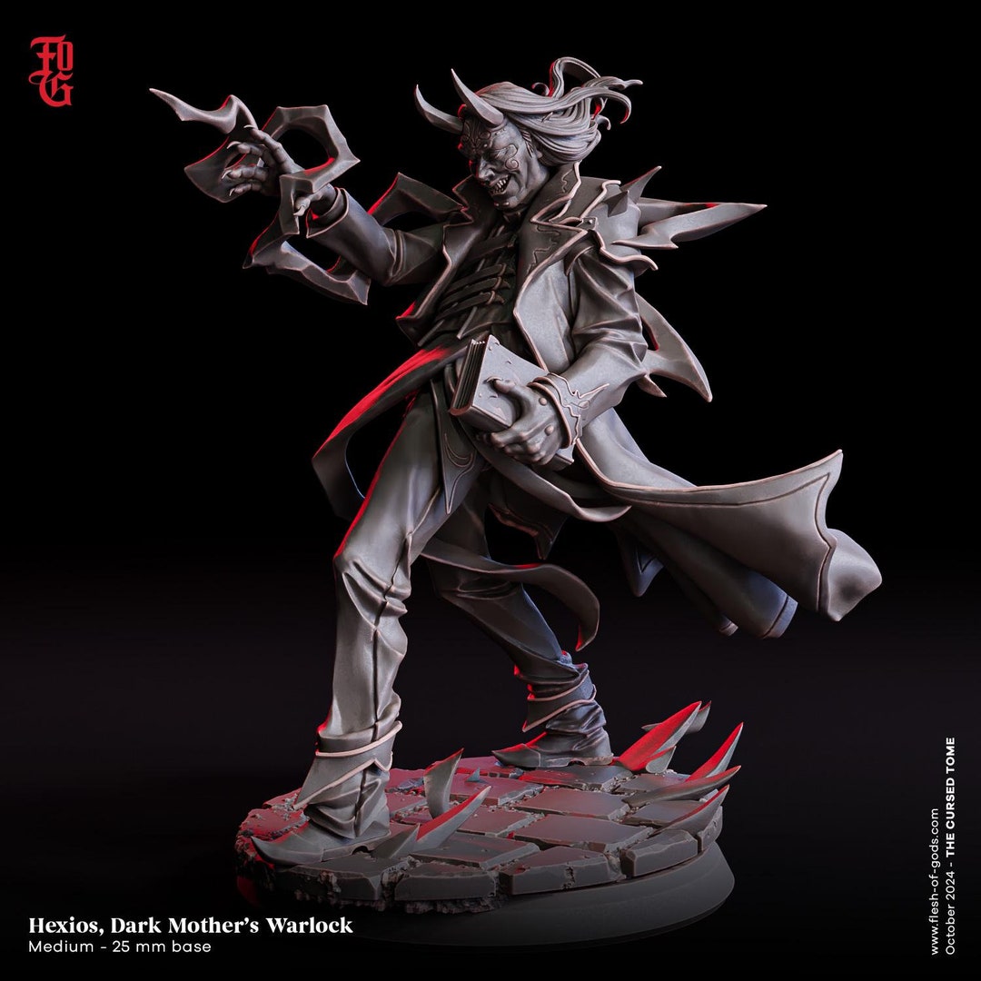 Tiefling Warlock Miniature Demon | 32mm Scale or 75mm Scale | Undead ...