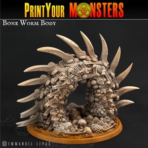 Attack Bone Worm Miniatures | Print Your Monsters | Tabletop Gaming ...