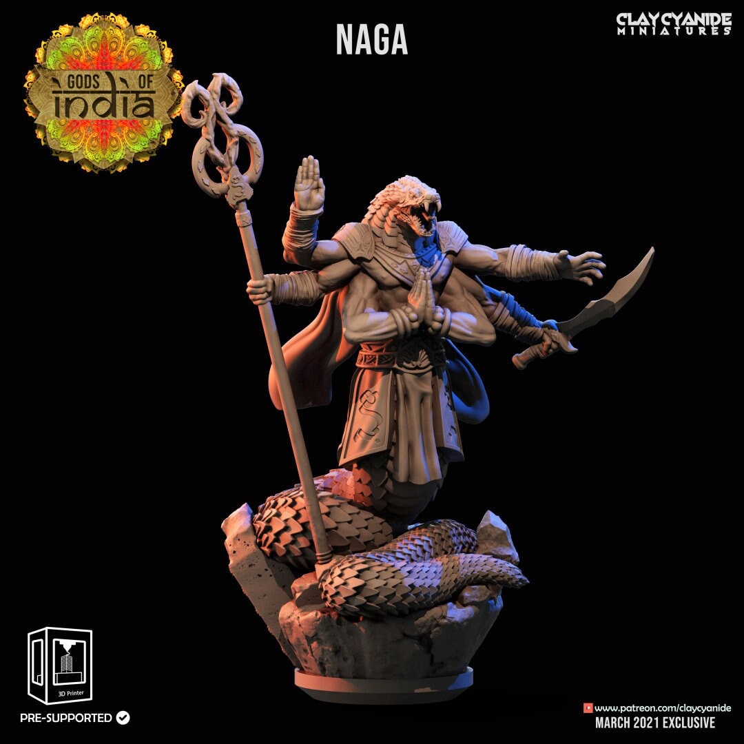 Naga Miniature India Tabletop Gaming Dnd Miniature Dungeons and Dragons ...