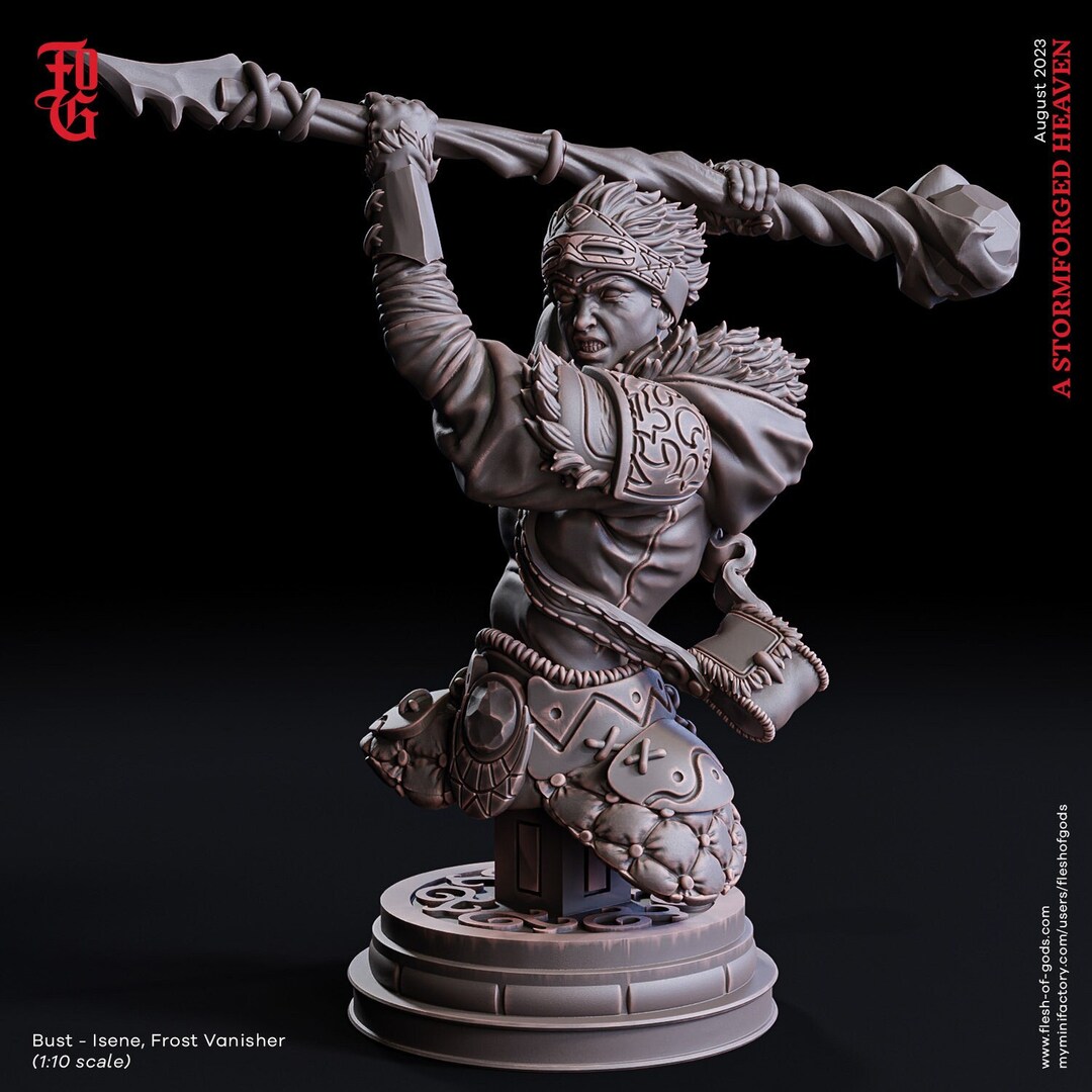 Norse Female Viking Bust Resin Statue Dnd Viking Miniature Frost ...