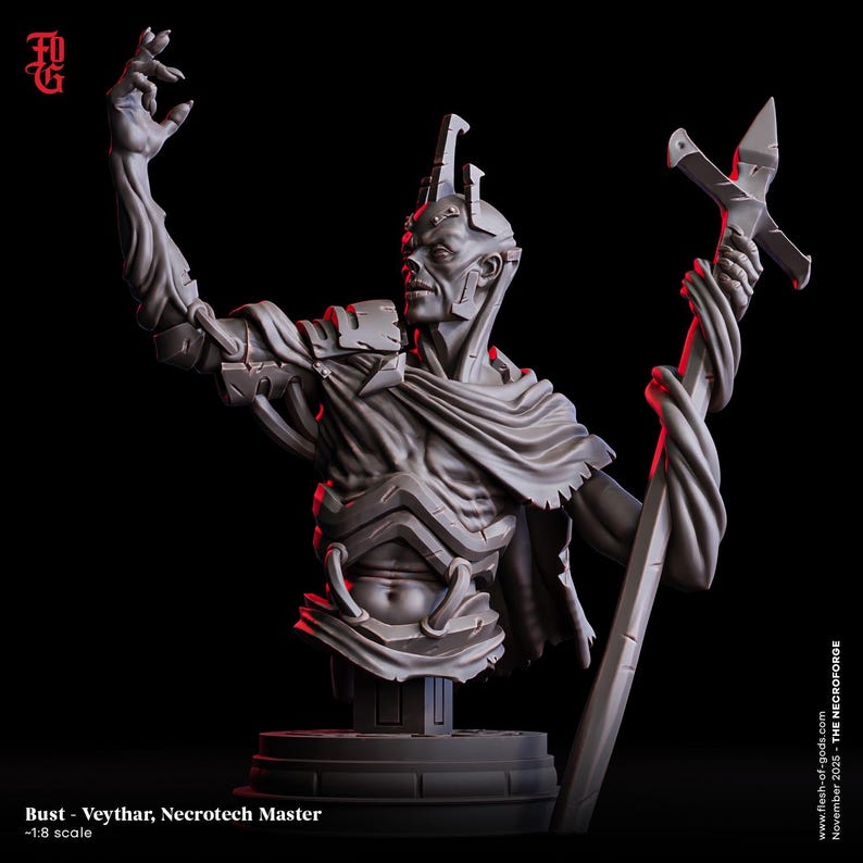 Necrotech Master Necromancer Undead Skeleton Monster Miniature Scifi ...