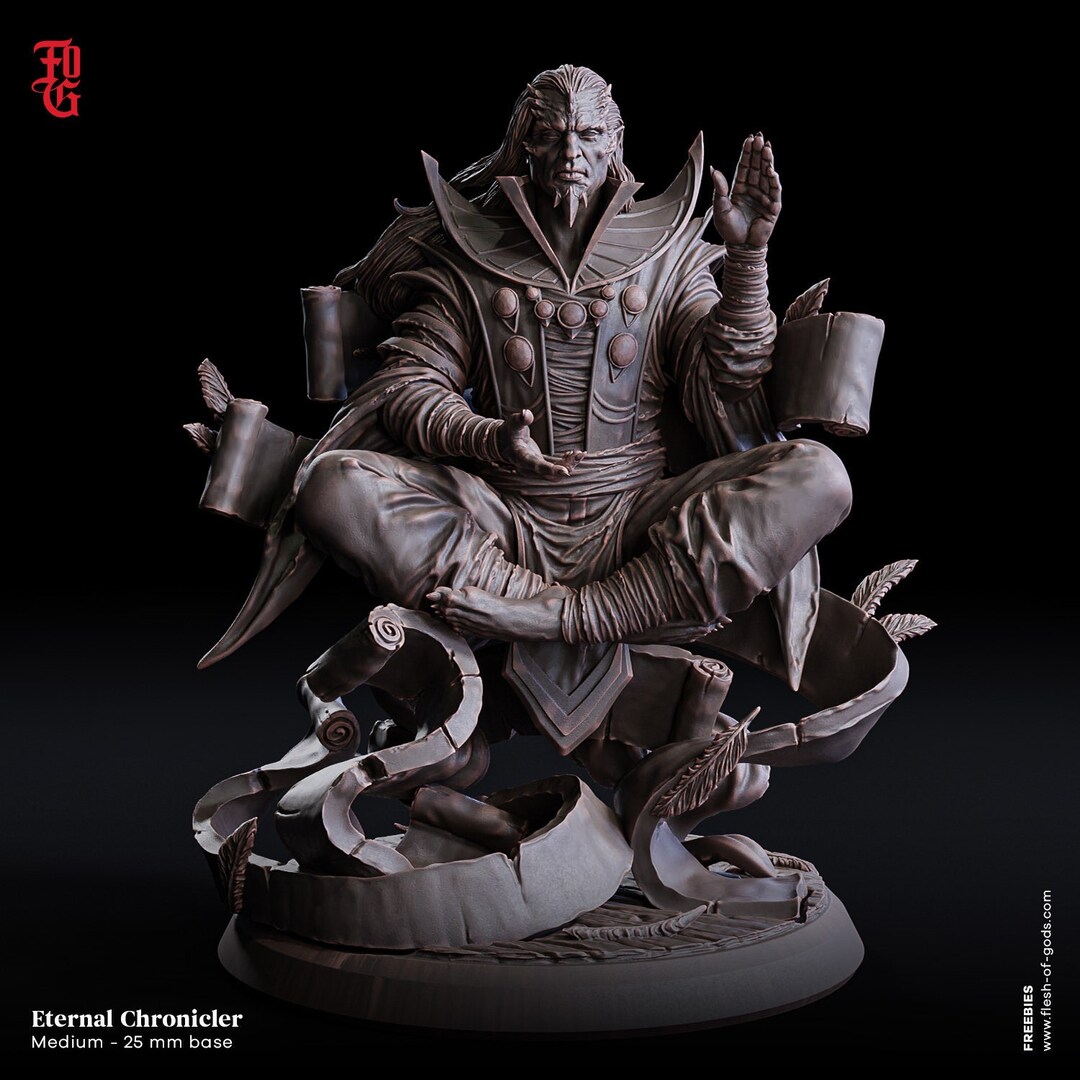 NPC Eternal Chronicler Miniature Researcher Wizard Figurine Wise Sage ...