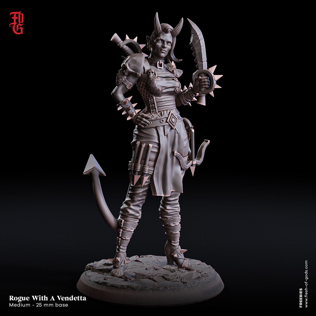 Tiefling Rogue Miniature Female Thief Figurine Female Rogue Figure ...
