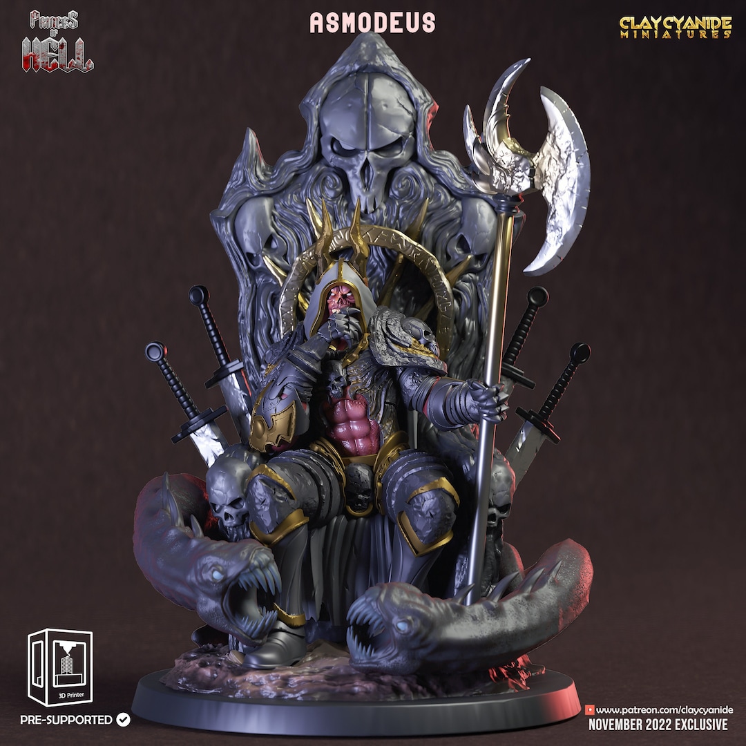 Asmodeus Demon Miniature Clay Cyanide Princes Of Hell Tabletop Gaming