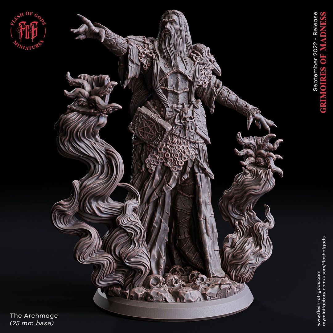 Archmage Miniature Male Human Mage Miniature | 32mm Scale | Dnd ...