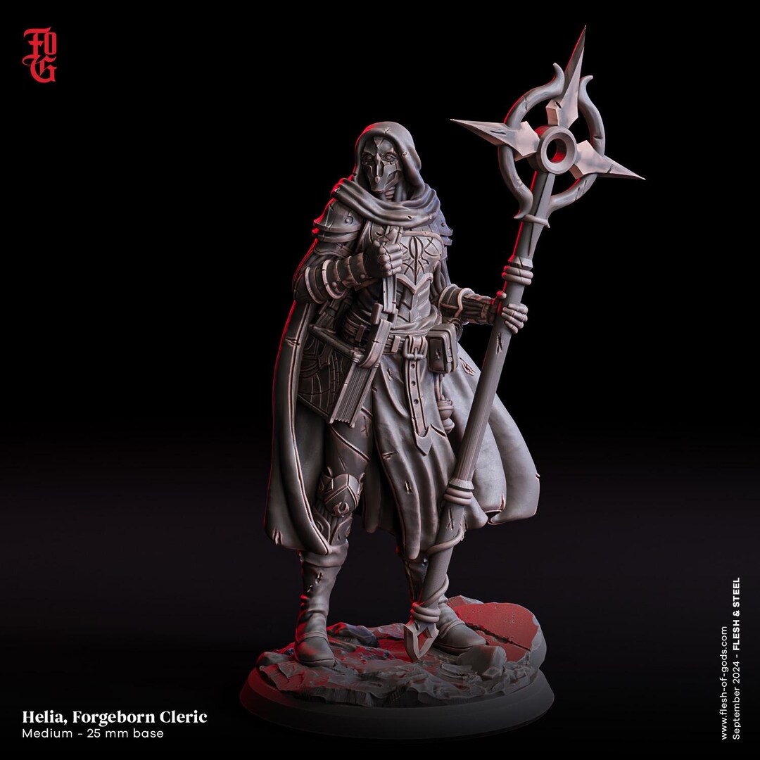 Dnd Forgeborn Cleric Miniature Steampunk Magitek Spellcaster | 32mm ...
