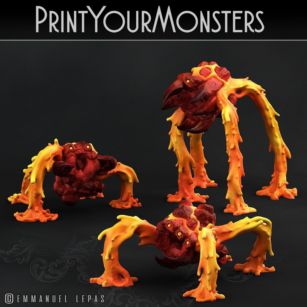 Infernal Magma Spiders Miniatures Fire Miniature Print Your Monsters ...