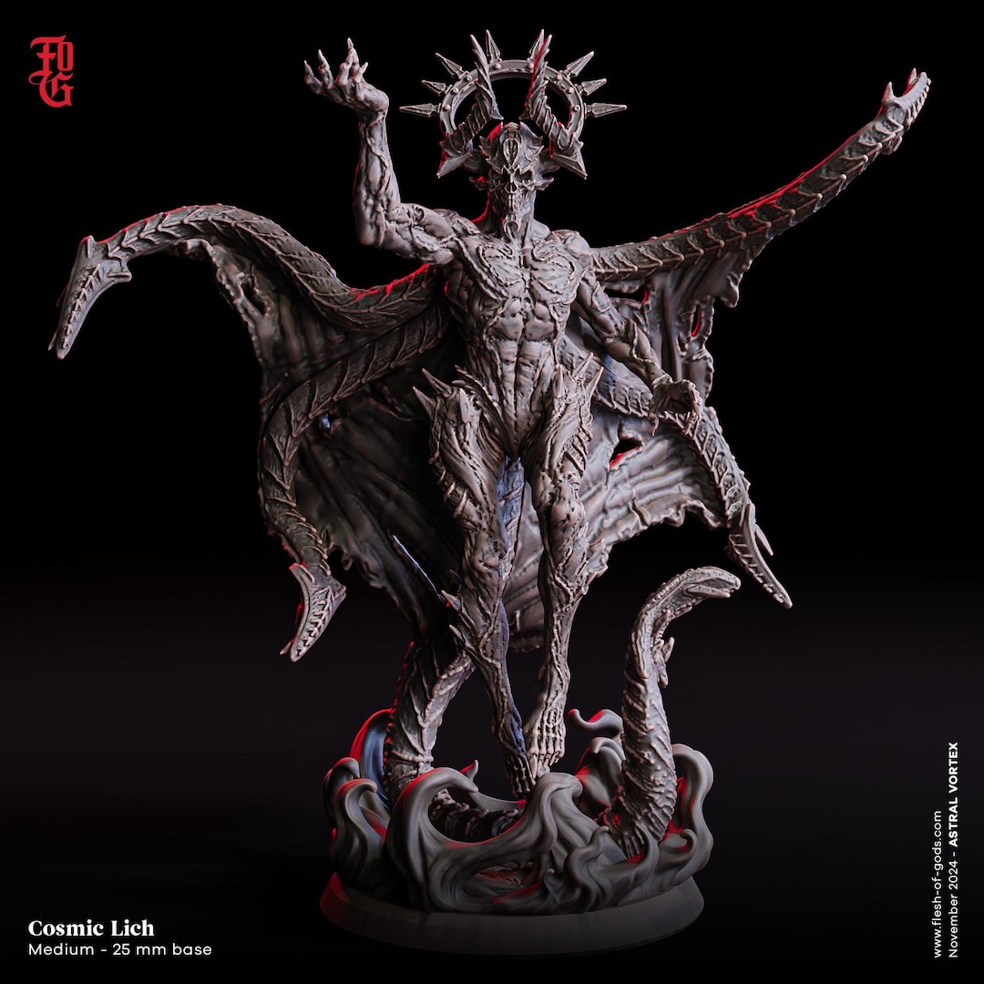 Cosmic Lich Miniature Undead King Skeleton Demonic Monster Miniature ...