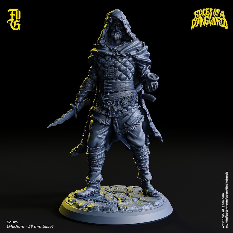 Dnd Scum Monster Miniature Human Rogue for Mork Borg Traveler Figurine ...