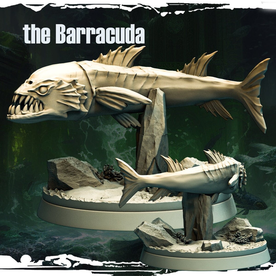 Dnd Barracuda Miniature Underwater Monster Miniature Fish Campaign ...