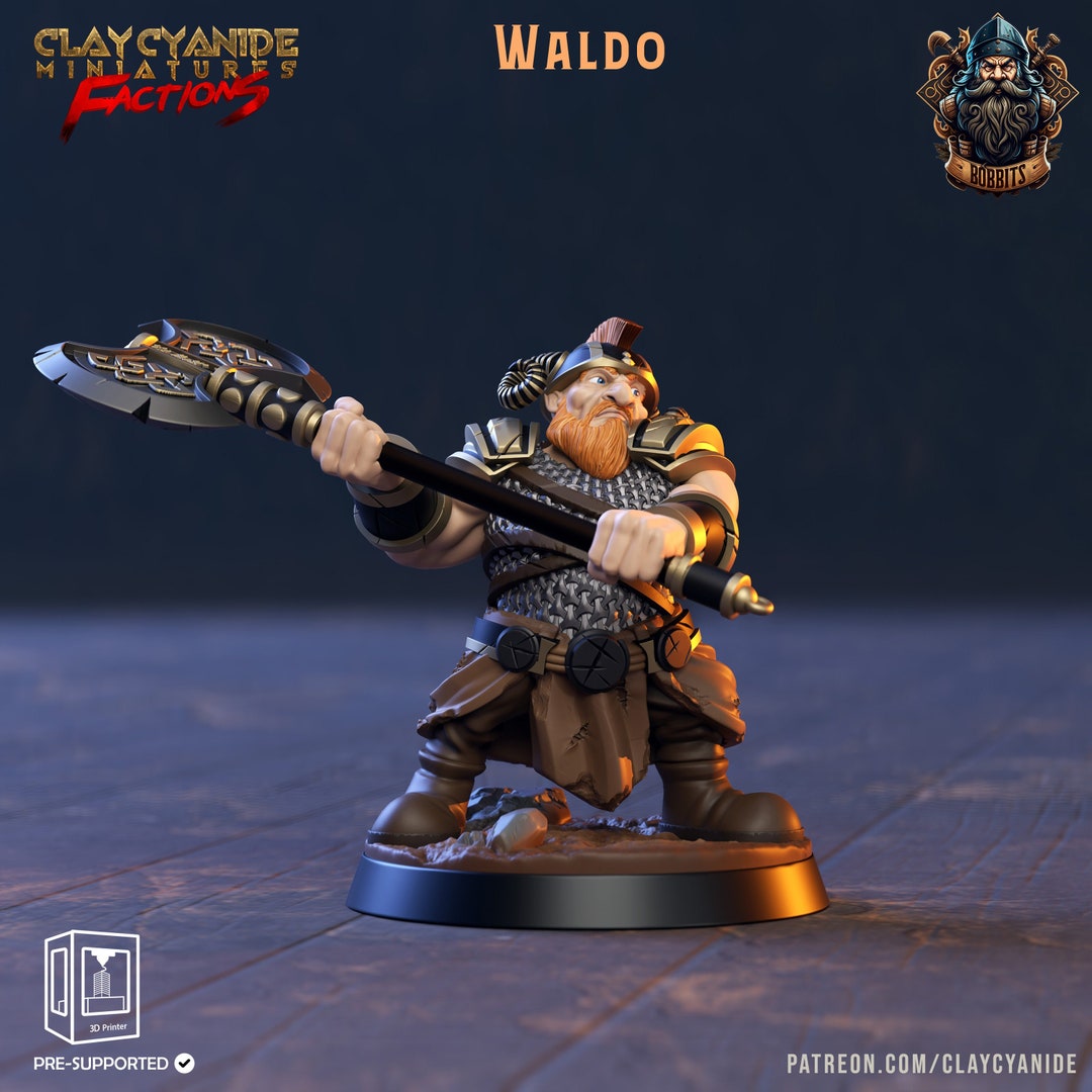 Dwarf Warrior Miniature Clay Cyanide the Bobbits Dnd Miniature Dungeons ...
