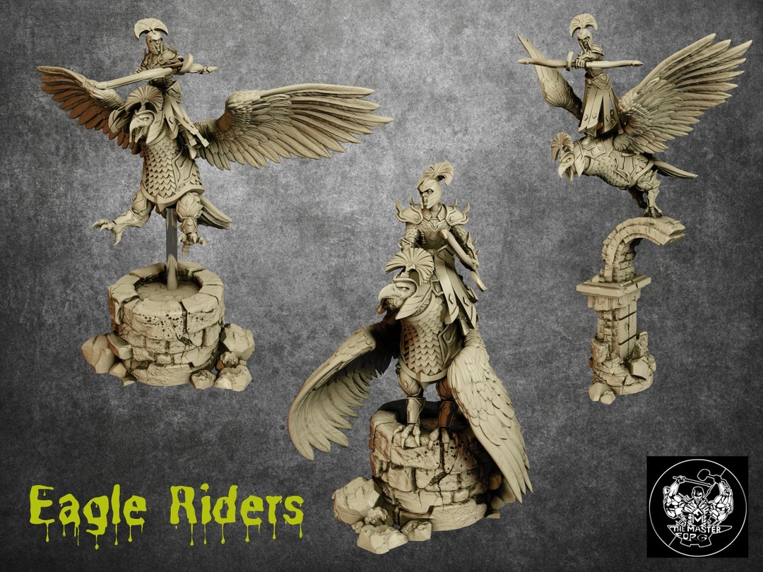 Elf Eagle Rider Miniature 32mm Scale Tabletop Gaming Dnd Miniature ...
