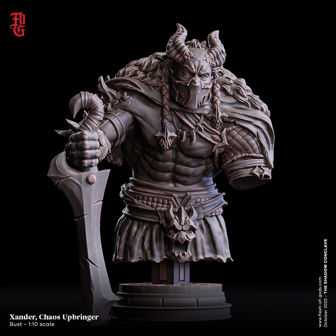Dnd Half-demon Fighter Bust 32mm Scale 75mm Scale Bust Dnd - Etsy