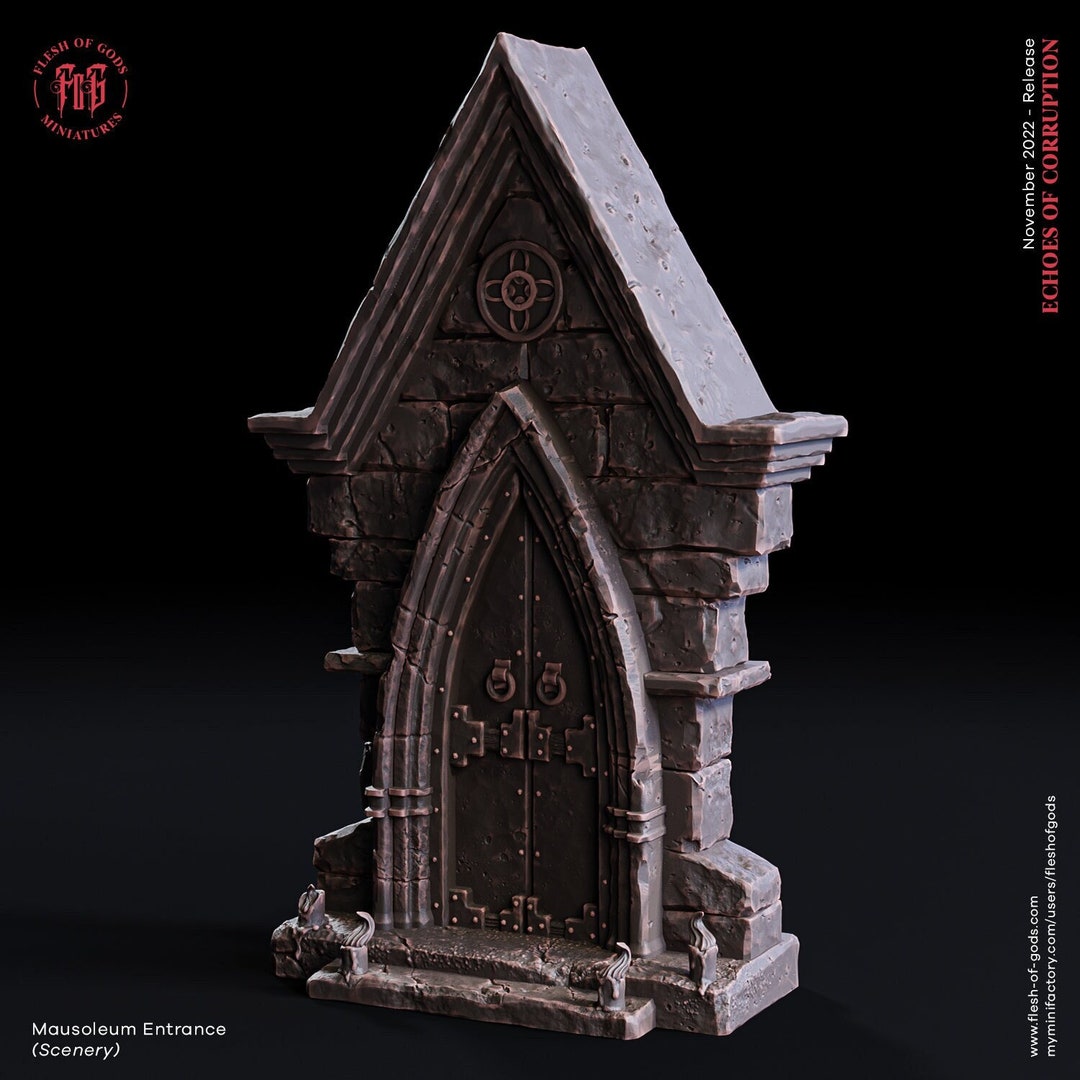 Mausoleum Entrance Miniature Dnd Terrain Statue | Dnd Miniature ...