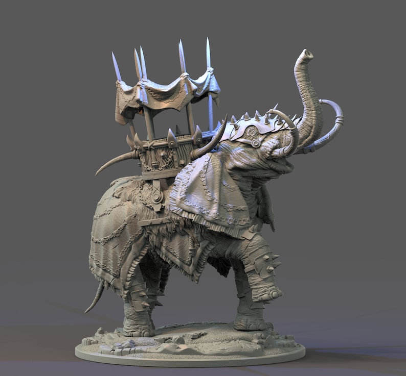 Huge War Elephant Mount Elephant Miniature | Clay Cyanide | 100mm Base ...