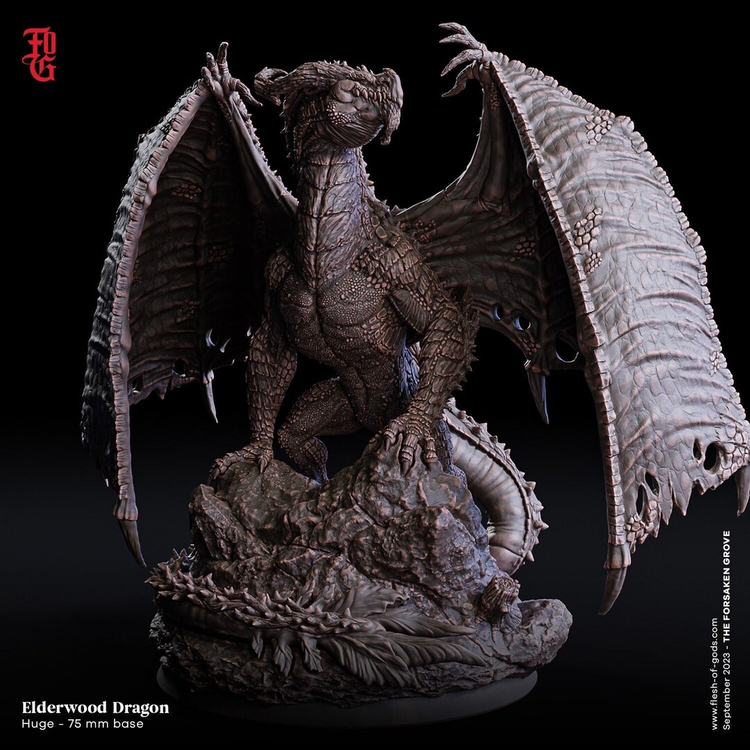 Dnd Dragon Miniature Monster Miniature Large Dnd Monster Forest Dragon ...