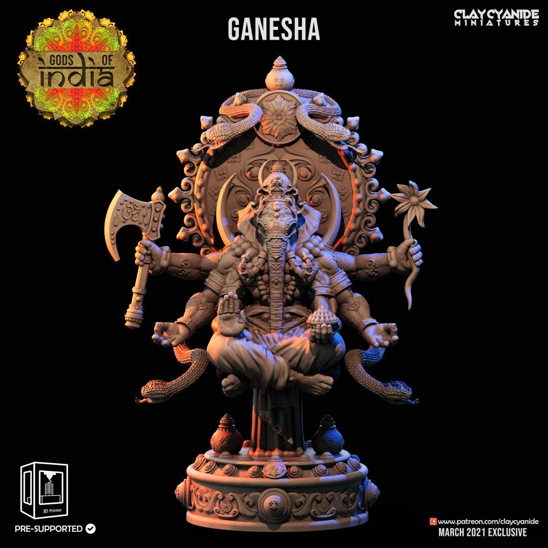 Ganesha Hindu God Miniature Ganapati | Tabletop Gaming | Dnd Miniature ...