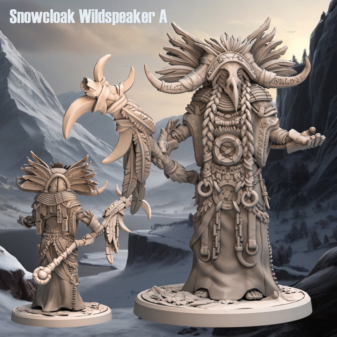 Dnd Masked Wildspeaker Druid Miniature 32mm Scale Tabletop Gaming Dnd ...