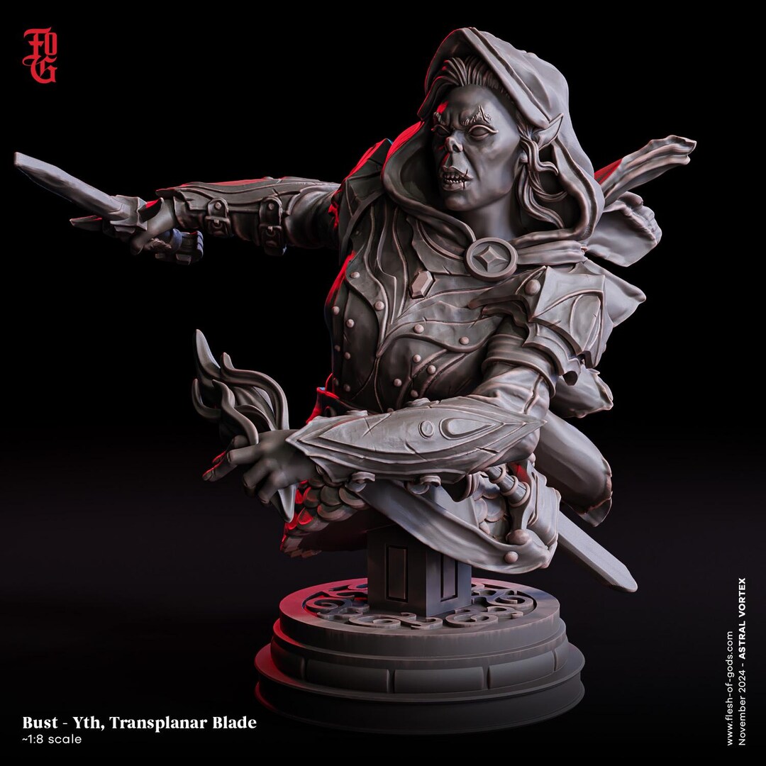 Transplanar Blade Resin Bust Statue Female Rogue Figure 32mm Scale 75mm ...