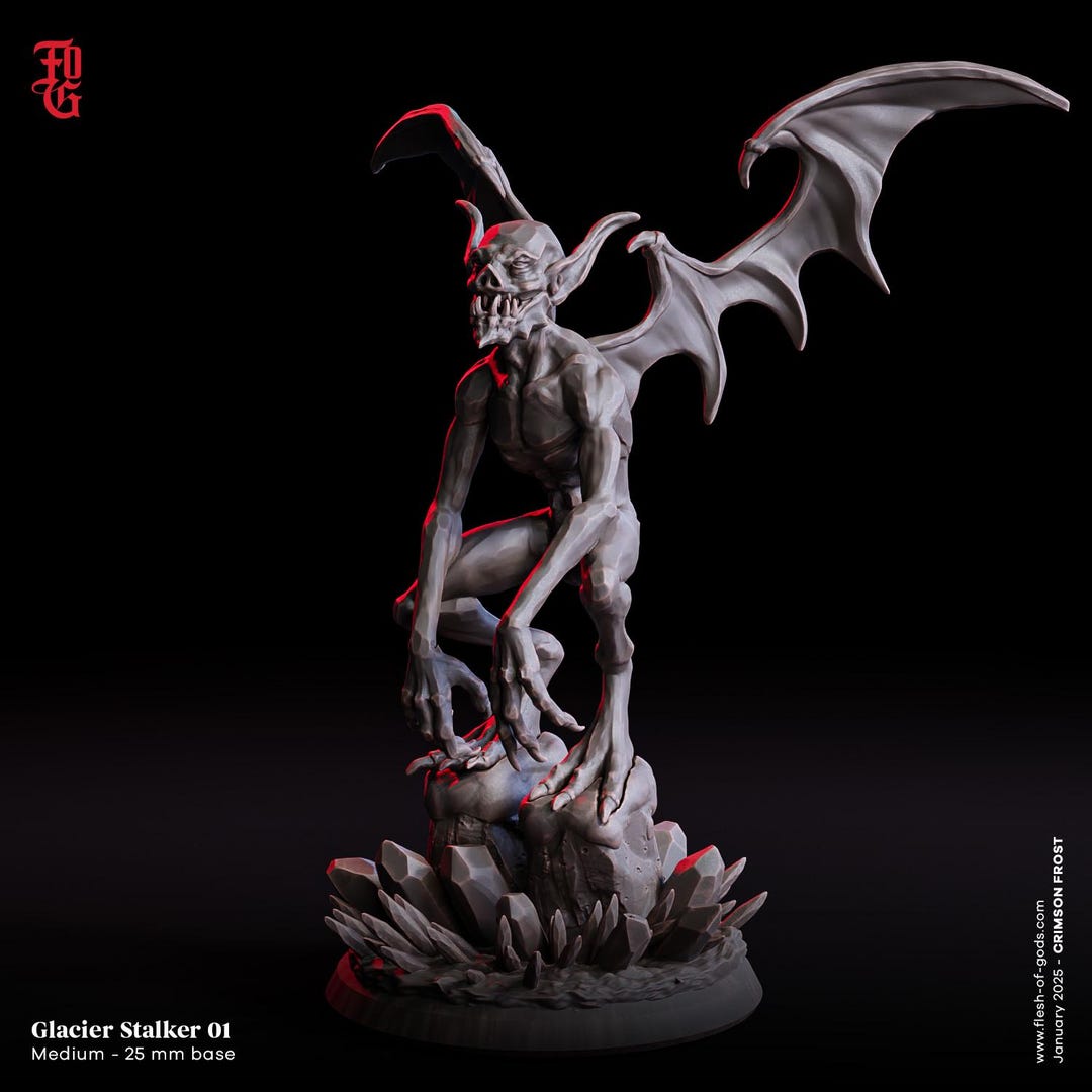 Glacier Stalker Miniature Gargoyle Flying Undead Monstrosity 32mm Scale ...