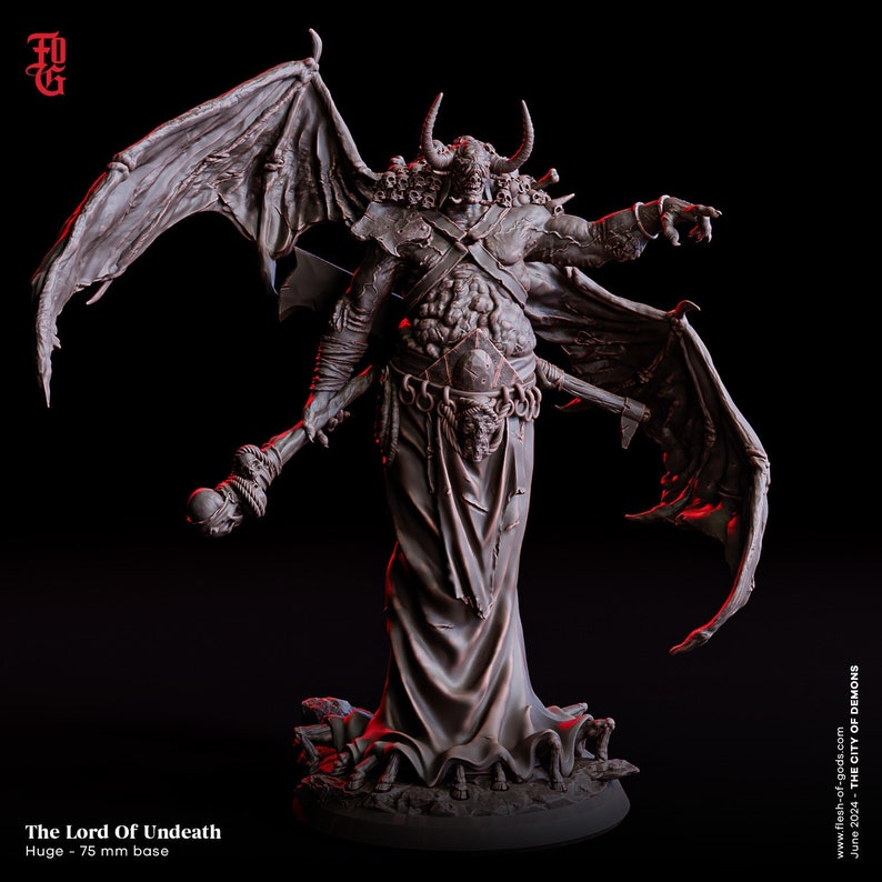 Lord of Undeath Demonic Miniature Demon Miniature Dnd 5e Tabletop ...