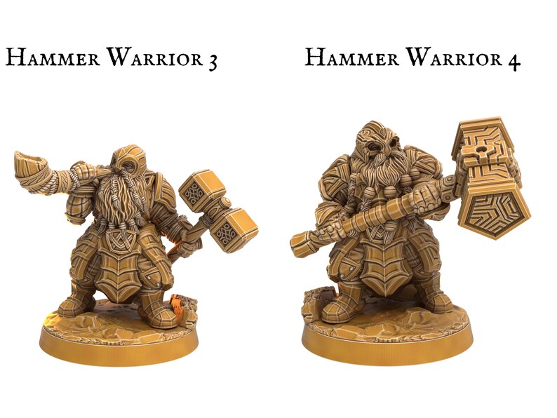Dwarf Armored Hammer Warrior Miniature Dwarf Army 28mm Scale - Etsy