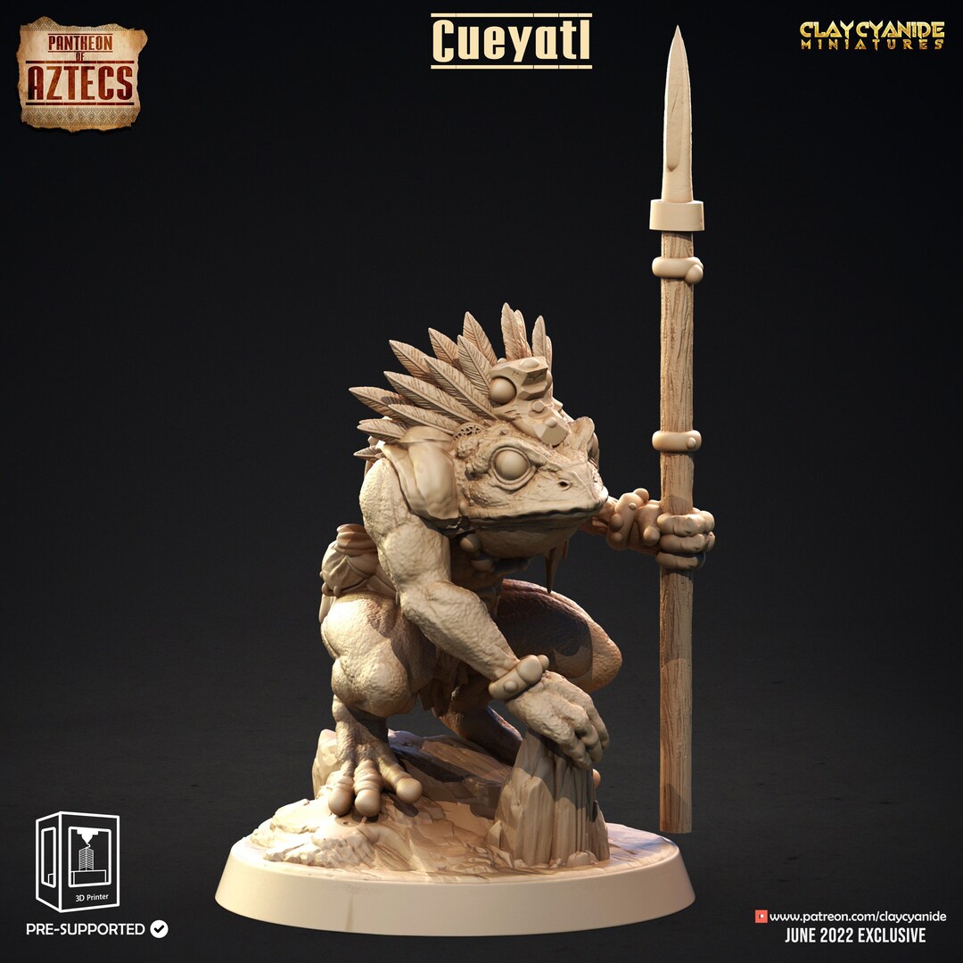Cueyatl Aztec Miniatures Clay Cyanide Pantheon of Aztecs Dnd Miniature ...