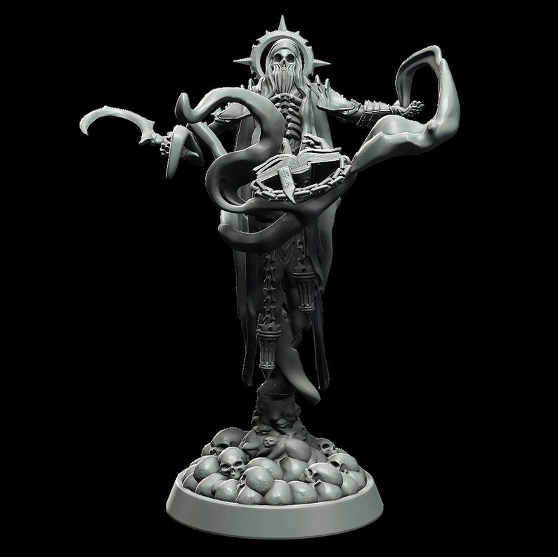 Necromancer Miniature - 3 Poses - 28mm Scale Tabletop Gaming Dnd ...