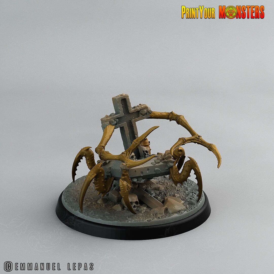 Graveyard Spider Miniature Dnd Halloween Miniature Headstone Spider ...