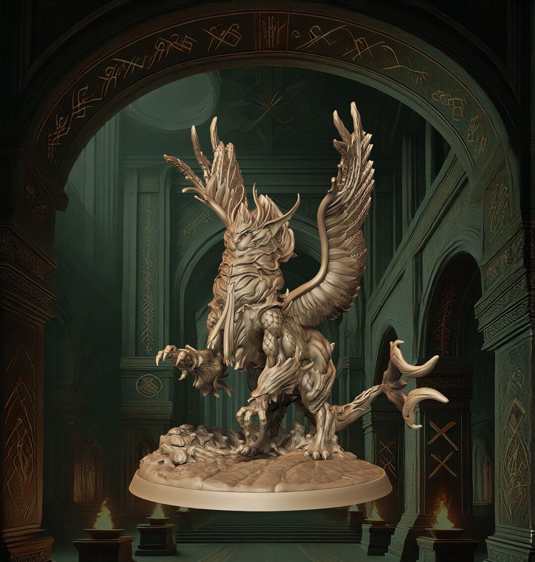 Gryphon Miniature Flying Hybrid Monster Miniature Griffin | 32mm Scale ...