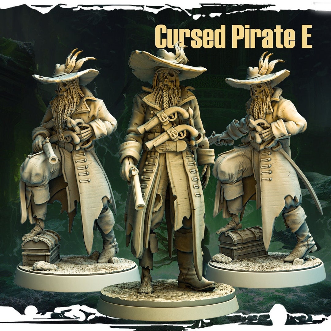Dread Pirate Captain Miniature Skeleton Monster Miniature Seafarer ...