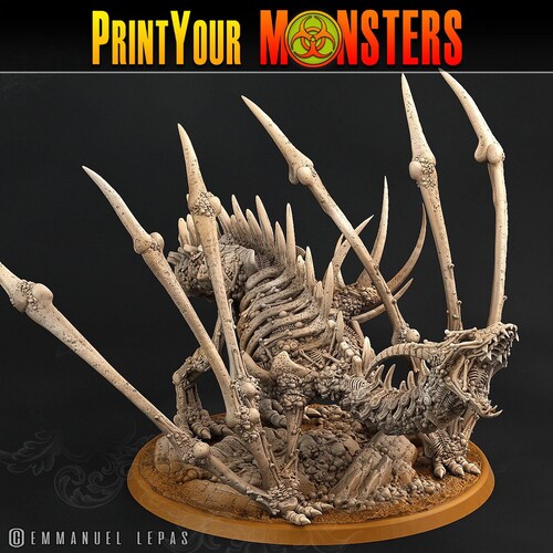 Screaming Bone Dragon Miniature Print Your Monters - Etsy