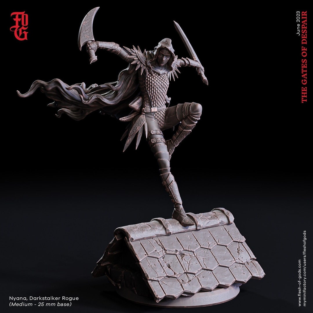 Darkstalker Rogue Miniature Female Miniature | 32mm Scale | Dnd ...