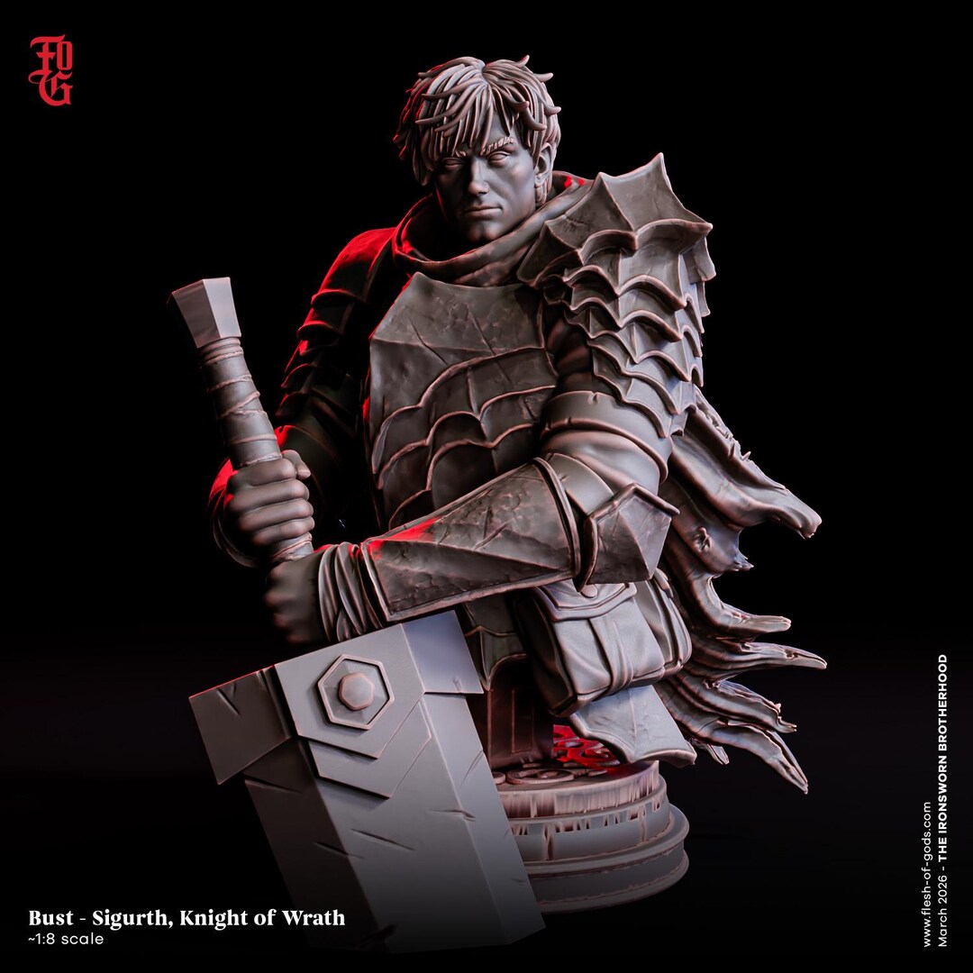 Knight of Wrath Resin Bust Statue Warrior Fighter Human Figurine | 32mm ...