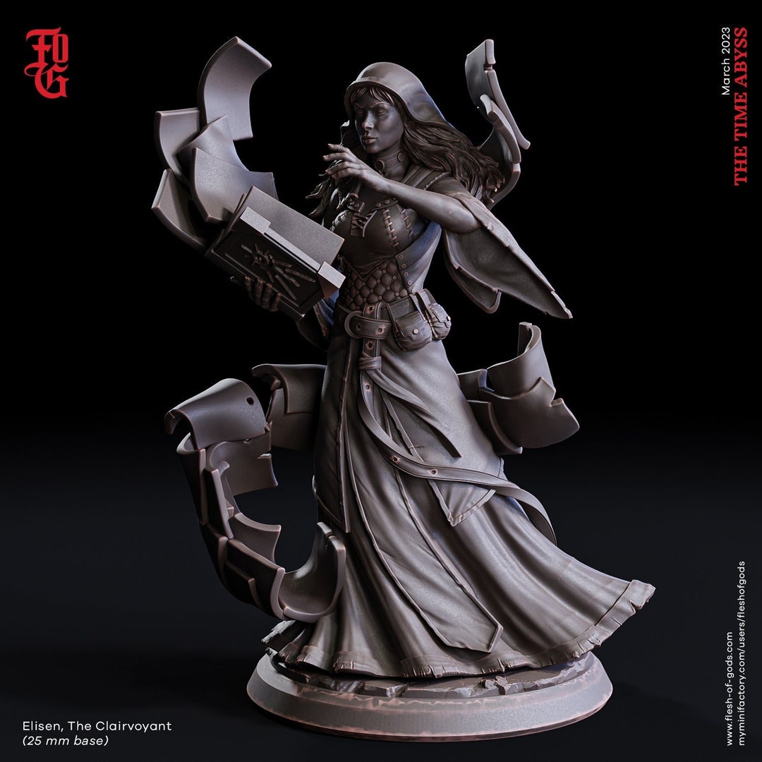 Clairvoyant Miniature Female Priest Miniature Healer | 32mm Scale 75mm ...