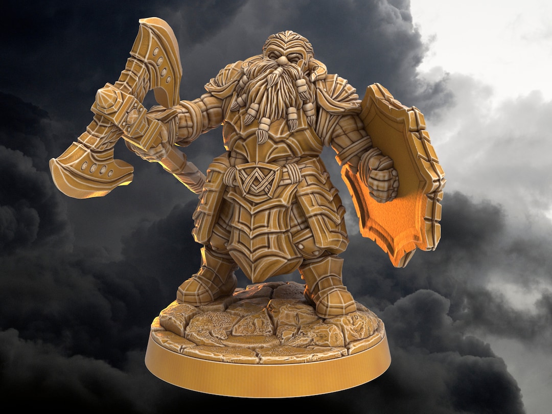 Armored Axe Warriors Dwarf Miniature Dragons Forge 28mm Scale Dnd ...