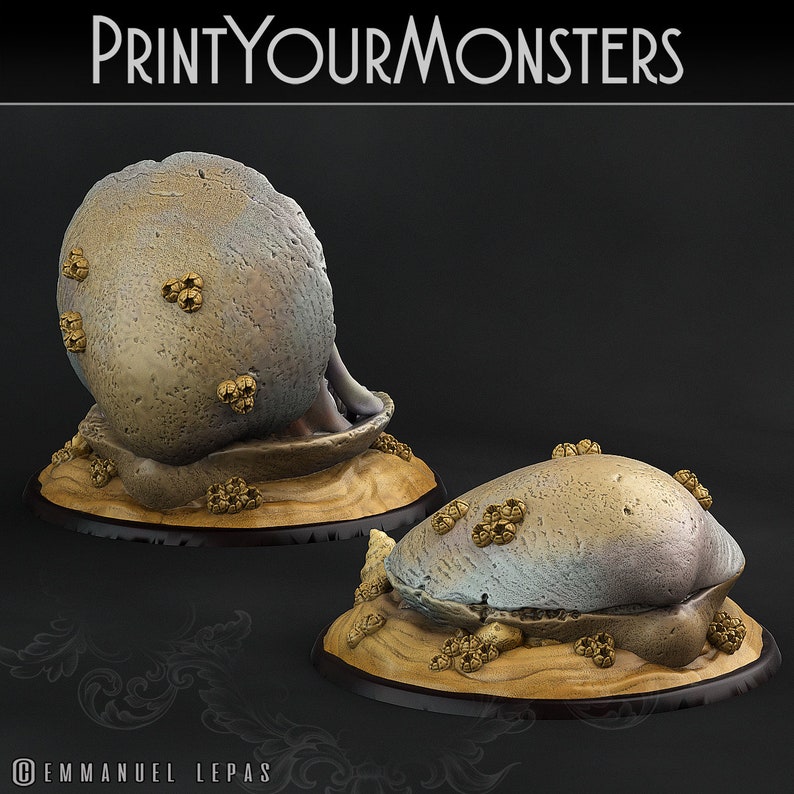 Dnd Mimic Clam Miniatures | Underwater Monster Miniature Ocean Terrain ...