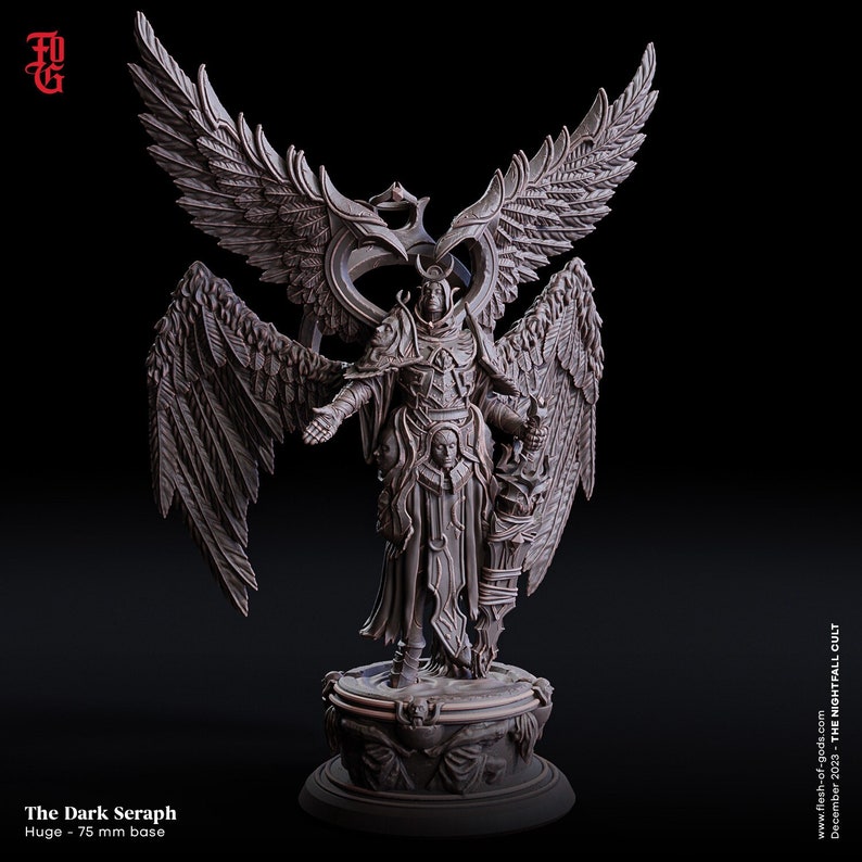 Dark Seraph Huge Celestial Monster Miniature Angel Miniature | 32mm ...