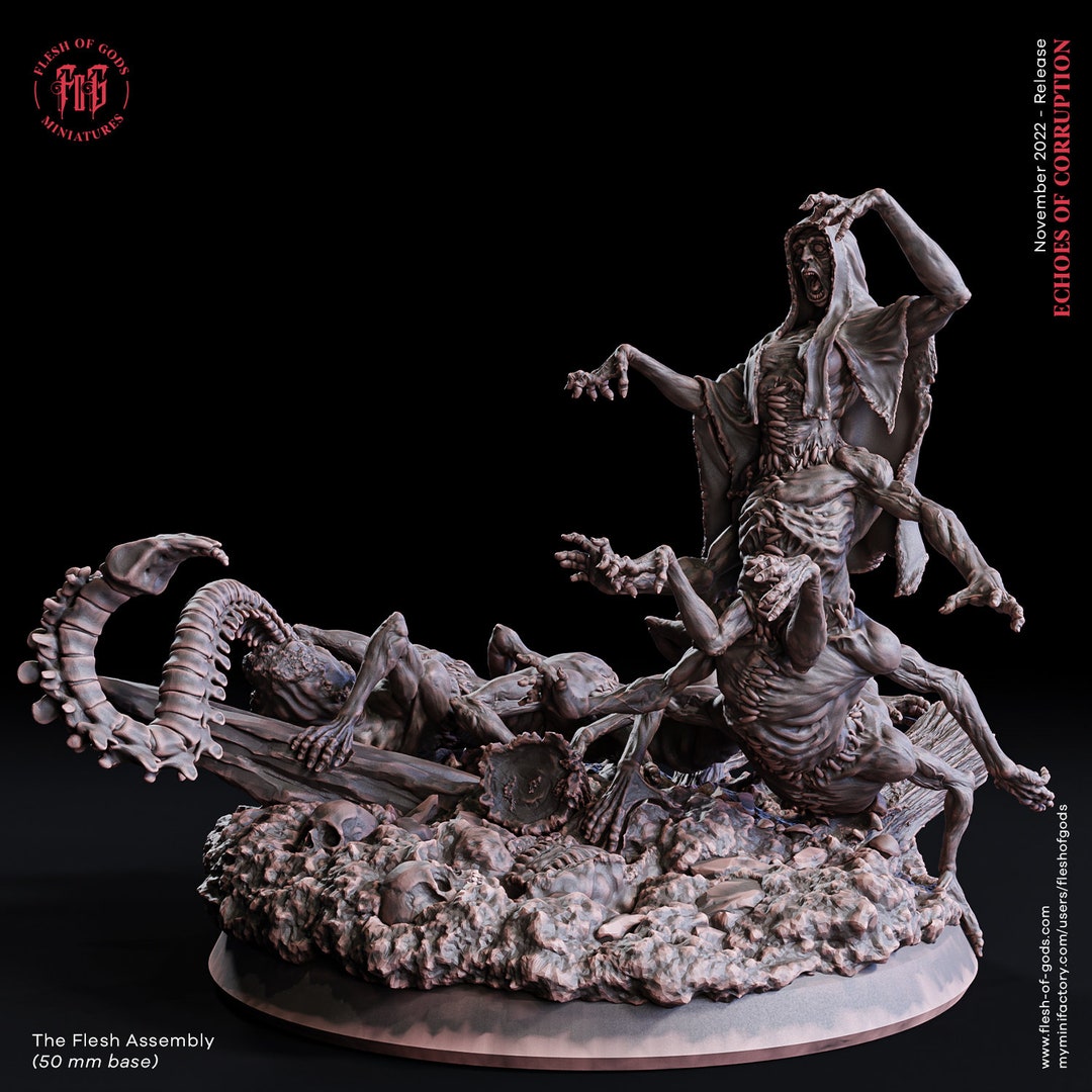 Dnd Flesh Assembly Miniature | 50mm Base | Dnd Miniature Dungeons and ...