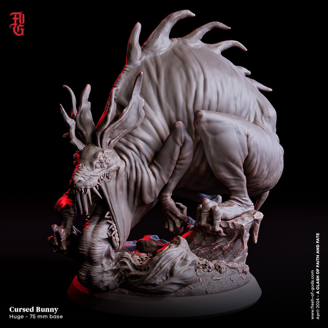 Dnd Cursed Bunny Miniature Huge Demonic Monstrosity Monster Dnd ...