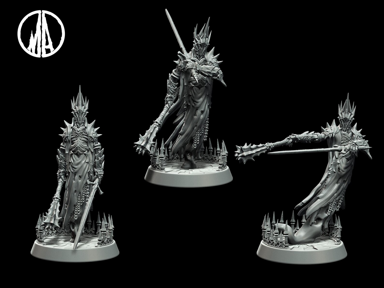 Fallen Wraithlord Miniature Undead Miniature 3 Poses 28mm - Etsy