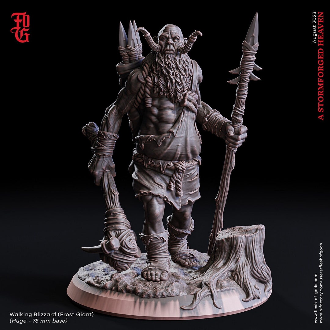 Frost Giant Miniature Huge Monster Miniature | 75mm Base | Dnd ...