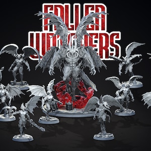 Winged Demon Miniature | Aduic Clay Cyanide | Fallen Watchers | Dnd ...