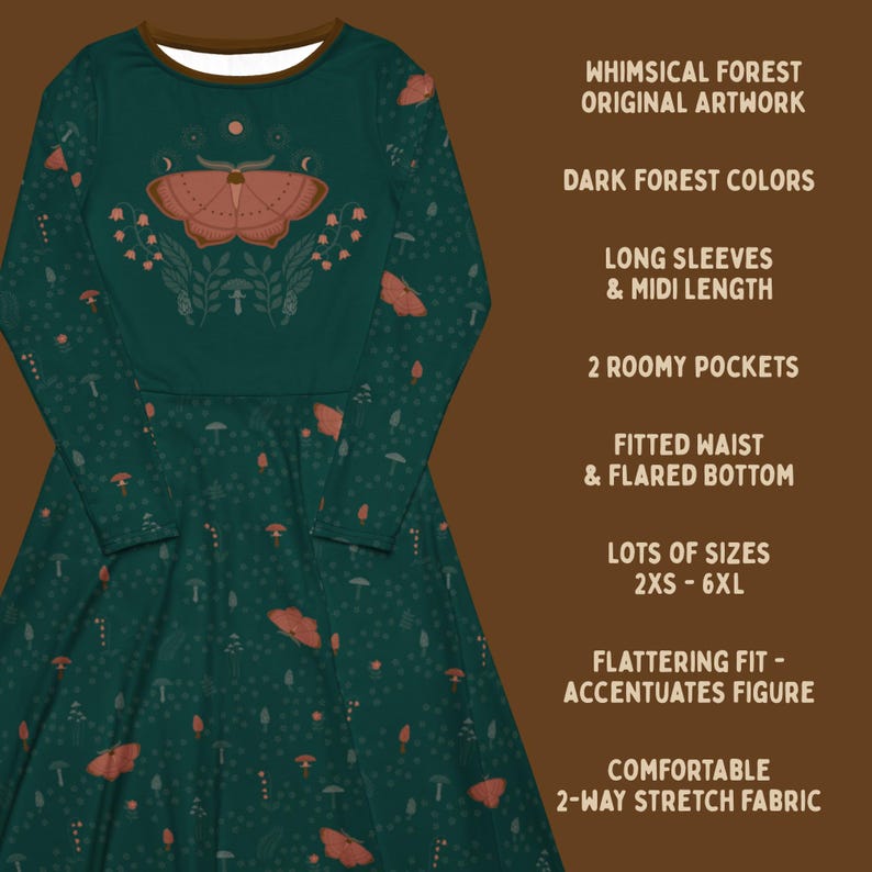 Whimsy Forest Dress | Dark Sage Fairycore - Witchy Whimsigoth ...