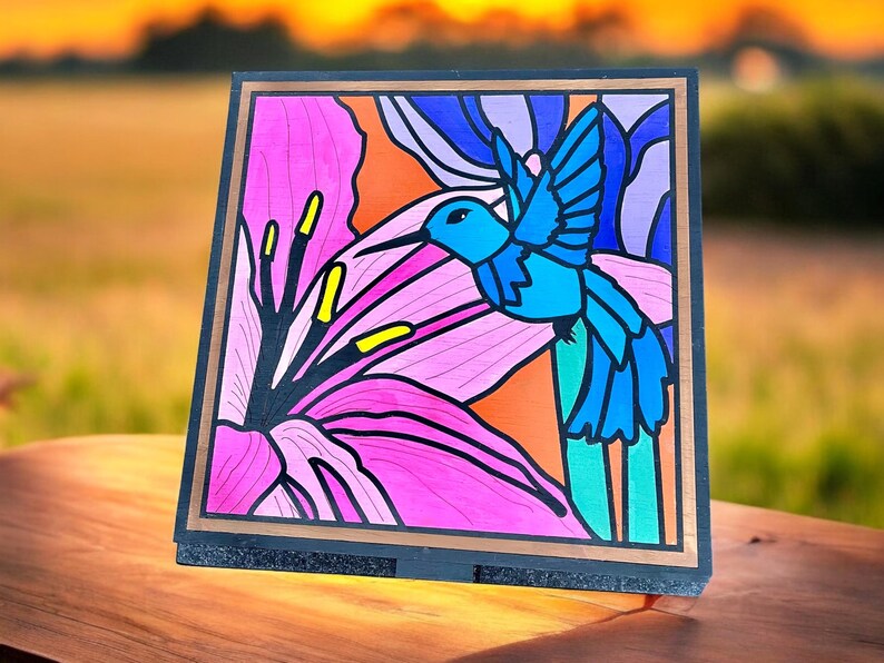 Hummingbird,diy Paint Kit,wooden Puzzle,craft Kits, Fall Decor,paint at ...