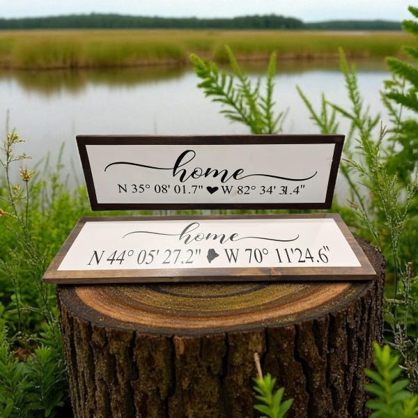 Coordinate Wood Sign - Etsy UK
