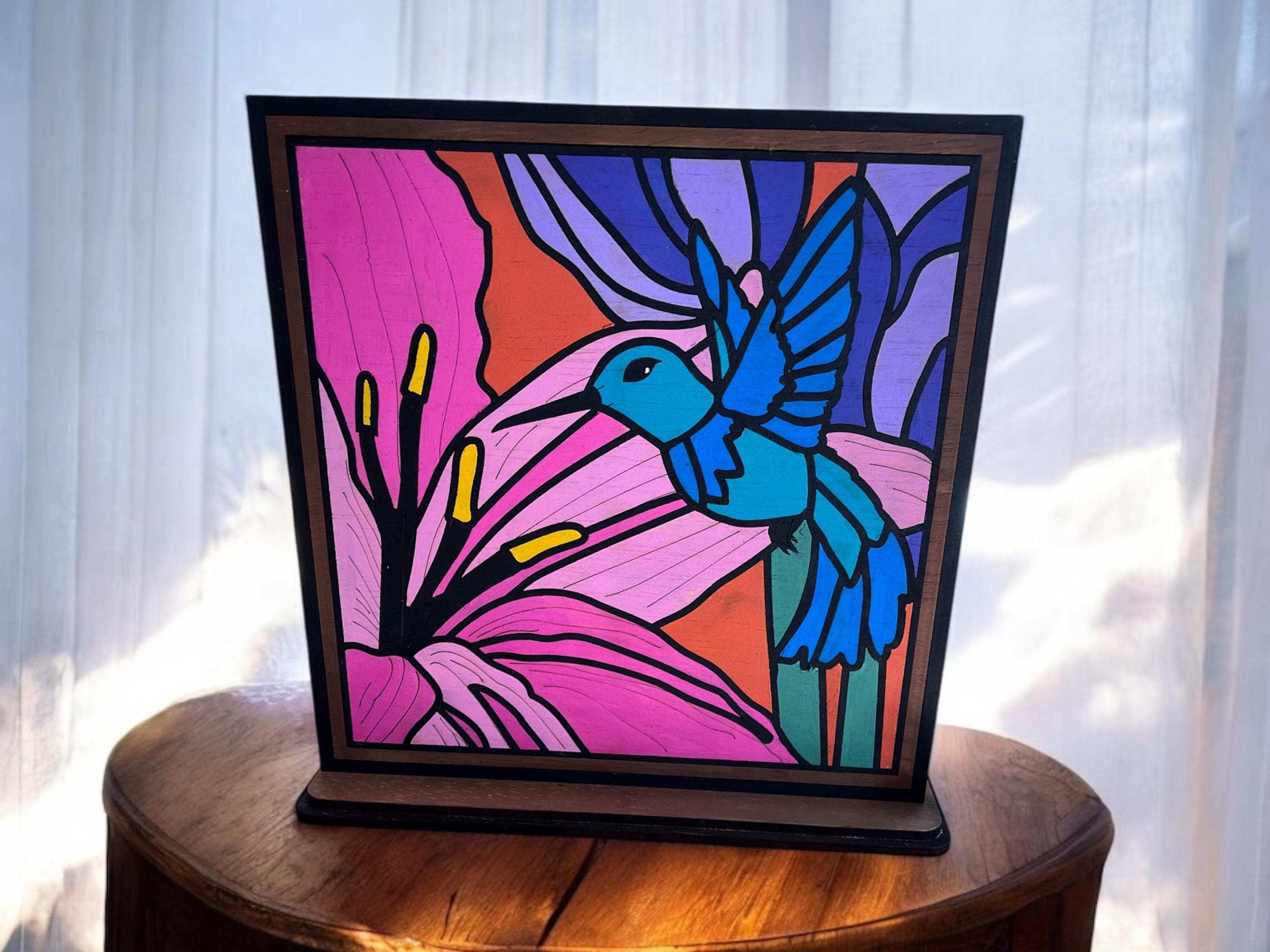 Hummingbird,diy Paint Kit,wooden Puzzle,craft Kits, Fall Decor,paint at ...