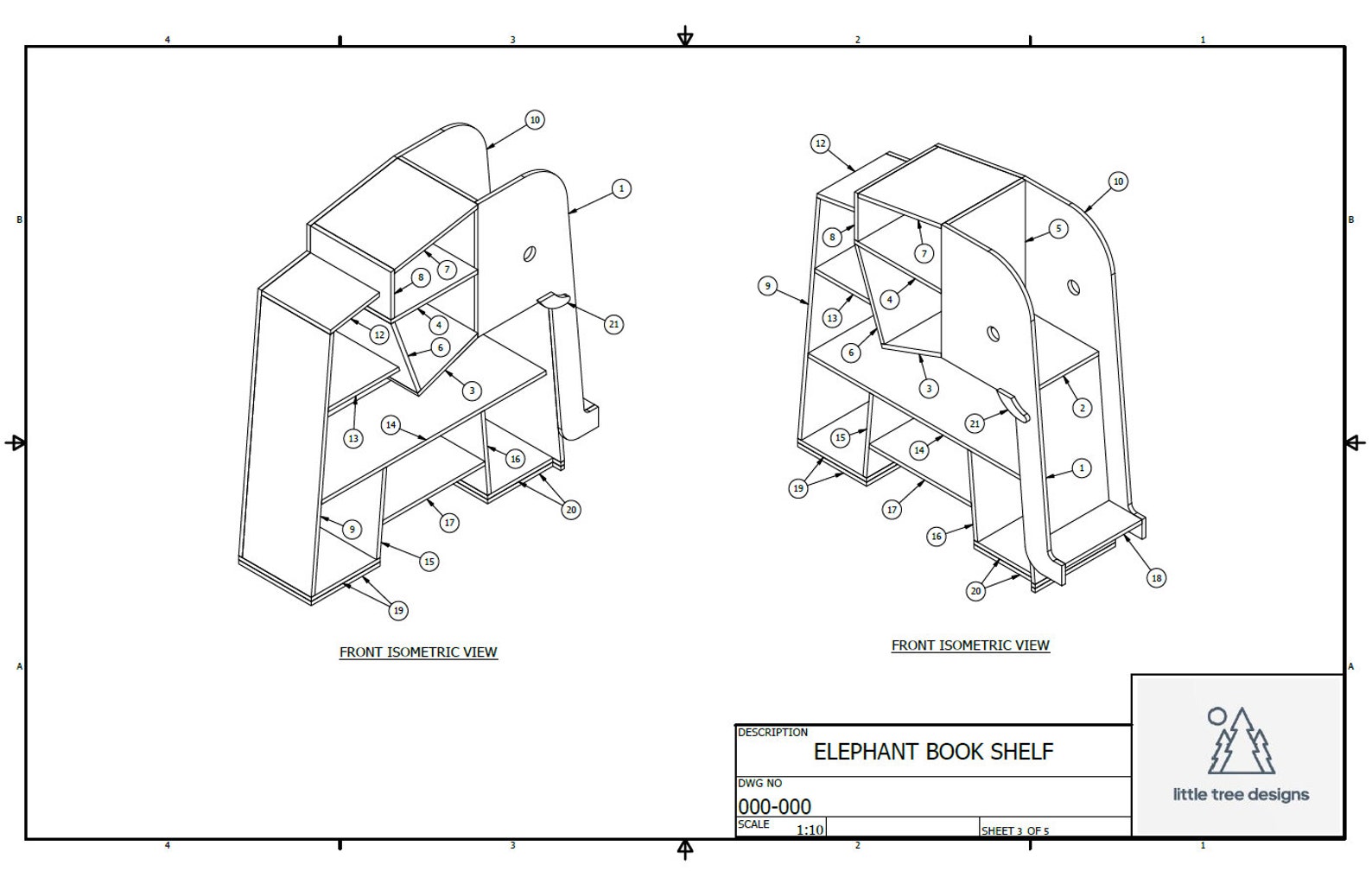 Elephant Bookshelf - DIY Printable Digital Plans - Etsy